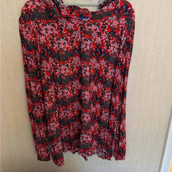 Joules | Tops | Joules Red And Green Floral Blouse | Poshmark